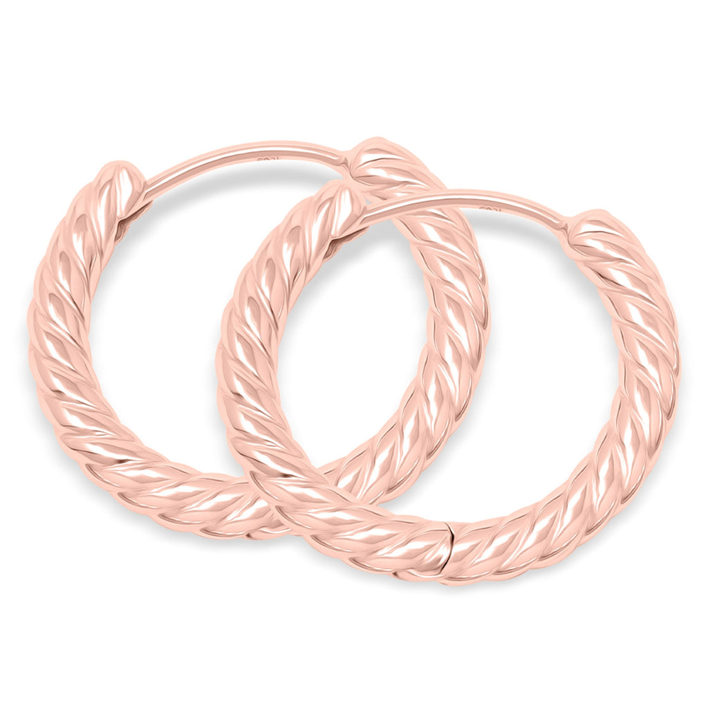 The Acacia Rose Gold Twisted Hoop Earrings – Modern Gents