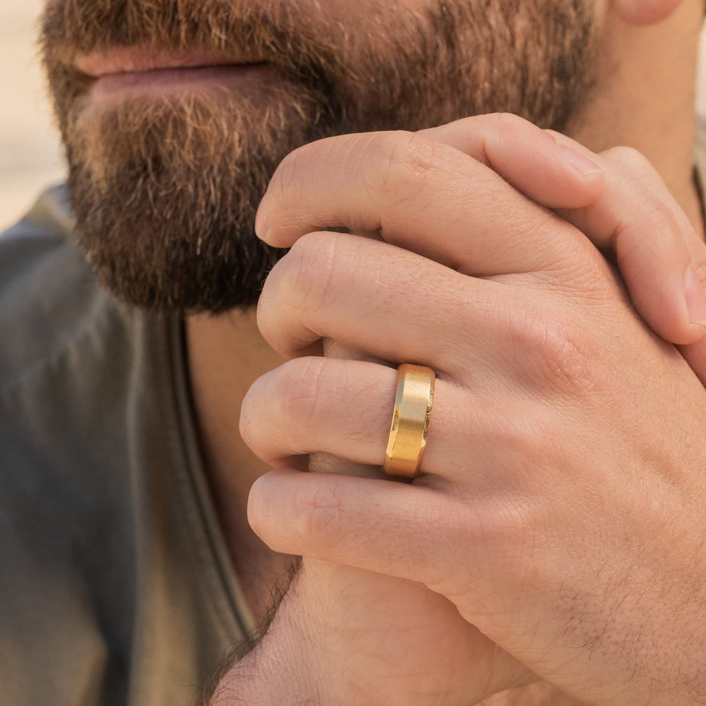 The Titan Men's Gold Titanium Ring – Modern Gents