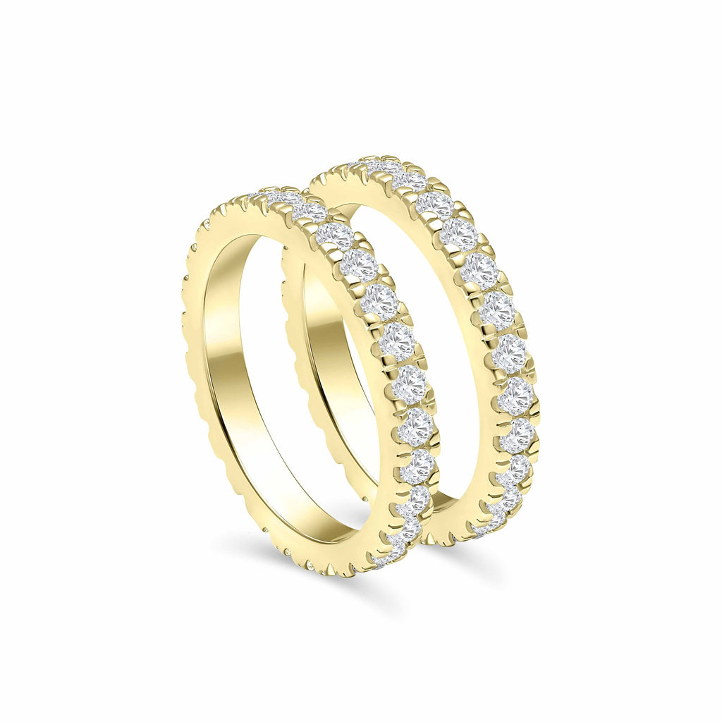 Gold Eternity Bands - Double Wedding Ring Set – Modern Gents