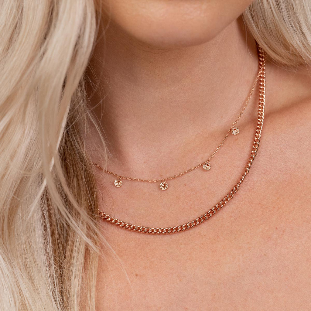 The Serene Rose Gold Station Necklace – Modern Gents